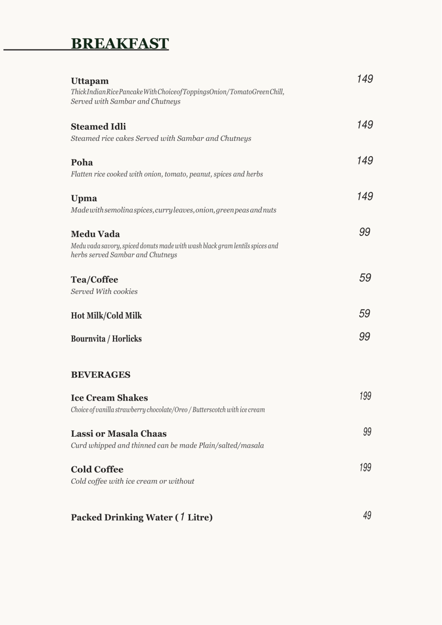 LUSH Menu – Hotel Luxy